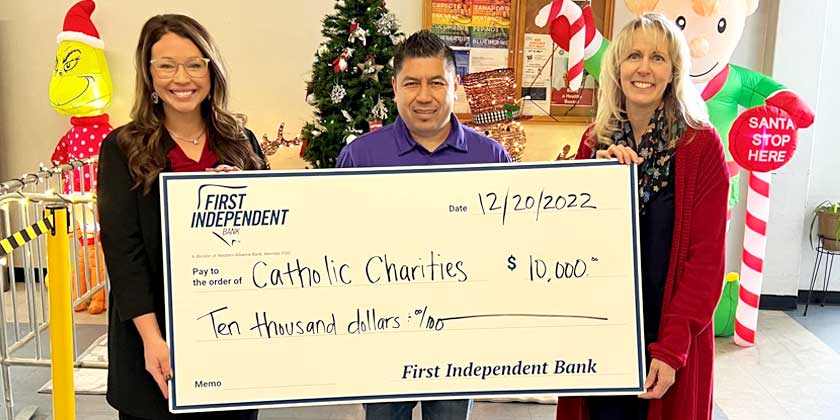 First Independent Bank Donates $10,000 to Catholic Charities of ...